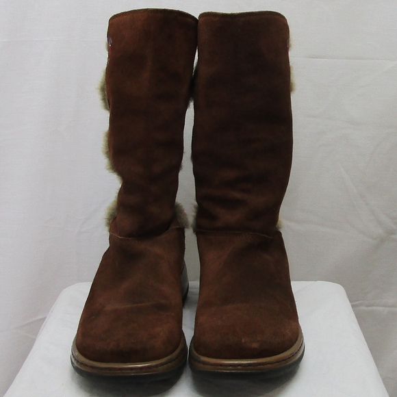 Dansko | Shoes | Dansko Brown Suede Faux Fur Aztec Accent Boot | Poshmark
